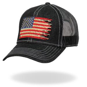 BALL CAP - Denim Tattered Flag Hat – The Biker Store