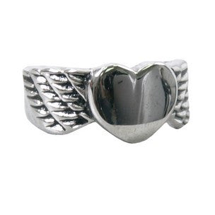WINGED HEART RING - 316L stainless steel – The Biker Store